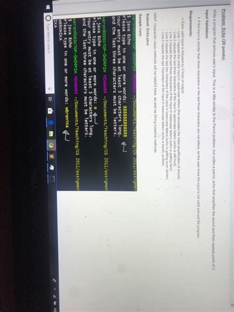 Solved 20 Points Write A Program That Echoes Users Input
