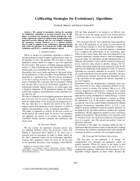 Pdf Calibrating Strategies For Evolutionary Algorithms