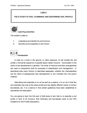 Fillable Online FIELD STUDY OF SOIL EXAMINING AND DESCRIBING SOIL Fax Email Print PdfFiller