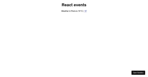 React Events Lesson Codesandbox React Events Lesson Codesandbox