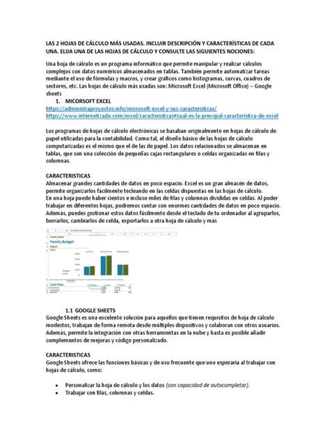 Las 2 Hojas De Cálculo Más Usadas Pdf Hoja De Cálculo Microsoft Excel
