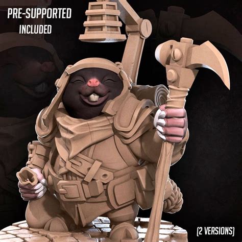 3d Printable Molefolk Artificer 2 Versions By Bite The Bullet