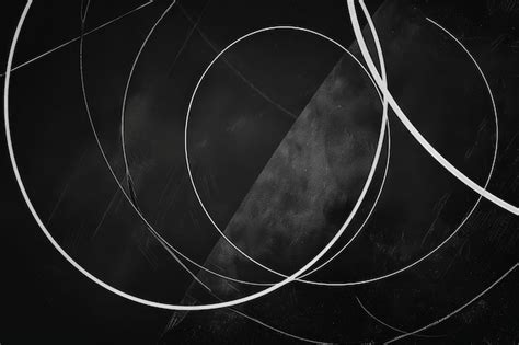 A Minimalist Design Featuring White Intersecting Lines And Circles On A