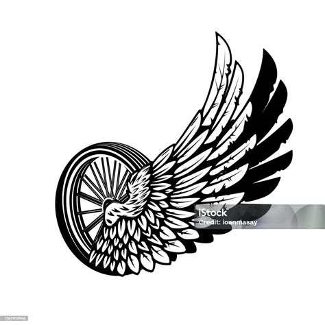 흑백 스타일의 날개 달린 바퀴 라벨 기호 엠블럼용 디자인 요소 벡터 일러스트레이션 Motor Racing Event에 대한 스톡 벡터 아트 및 기타 이미지 Motor