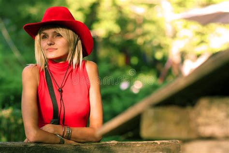 Blonde Cowgirl Stock Photo Image Of Model Attractive