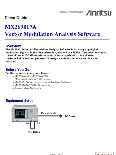 Mx269017a Vector Modulation Analysis Software Pdf Modulation Spectrum