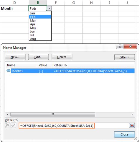 Excel Offset Formula To Create A Dynamic Range Excel Excel Formula