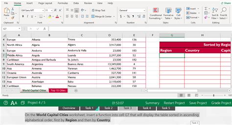solved task 5on the world capital cities worksheet insert a