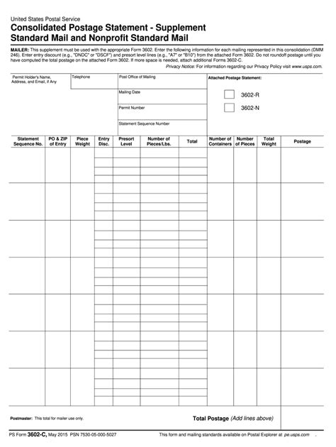 Usps Ps 3602 C 2015 2021 Fill And Sign Printable Template Online Us