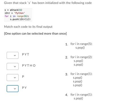 solved given that stack s has been initialized with the