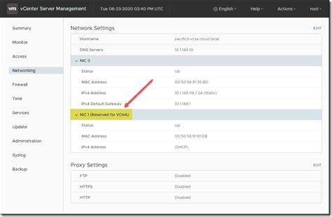 VMware VCSA Multiple Network Adapters Sysops