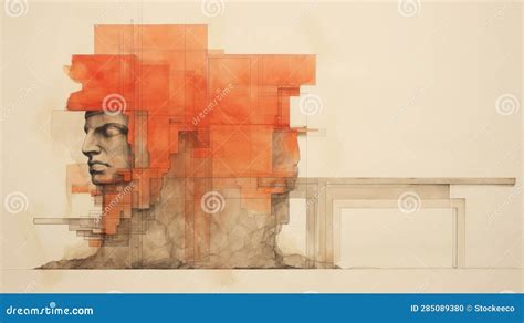 Deconstructivist Architecture Of Caryatides Of Acropolis Of Athens With Rothko Royalty Free