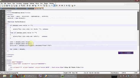tạo form Đăng ký bằng javascript youtube