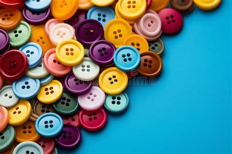 Button Diversity Multicolored Sewing Buttons Perfect For Textile Design Projects Stock