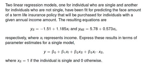 solved two linear regression models one for individual who