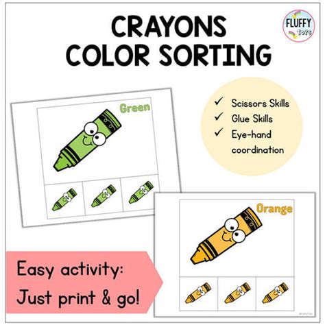 Fun Back To Babe Color Sorting Printable Activity FluffyTots