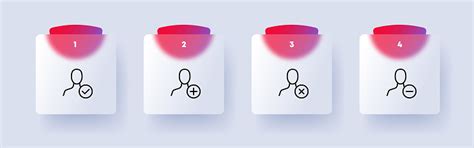 버튼 세트 아이콘이있는 남자 틱 플러스 마이너스 크로스 새 정보 추가 삭제 버튼 오류 체크 표시 확인 완료 확인 파일 개념 유리