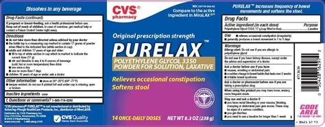 Purelax Fda Prescribing Information Side Effects And Uses