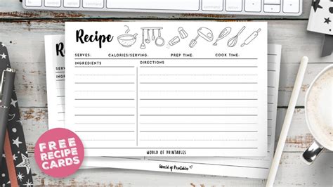 Editable Printable Recipe Cards Colourful Recipe Cards V9 Neat And