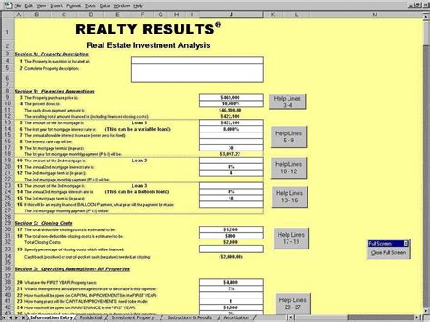 Excel Spreadsheet For Real Estate Investment — Db