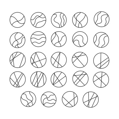Premium Vector Outline Line Art Geometry Circle Abstract