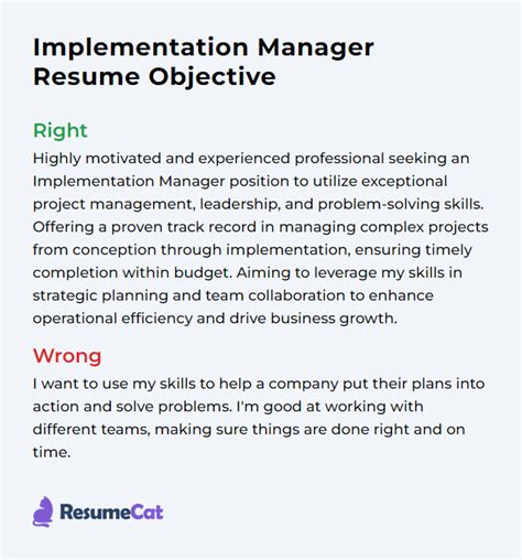Top 17 Implementation Manager Resume Objective Examples