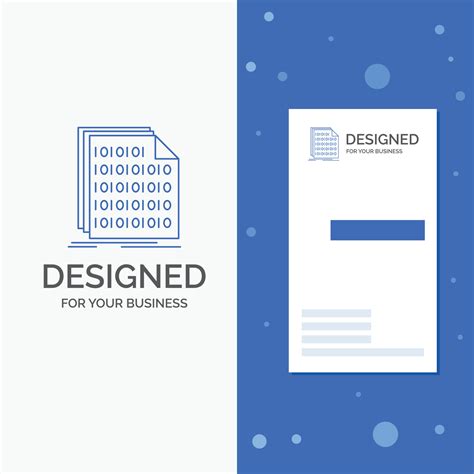 Business Logo For Binary Code Coding Data Document Vertical Blue