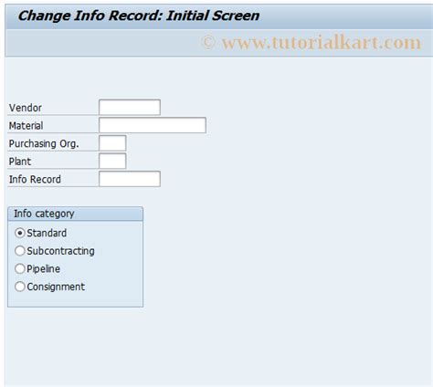 ME12 SAP Tcode Change Purchasing Info Record