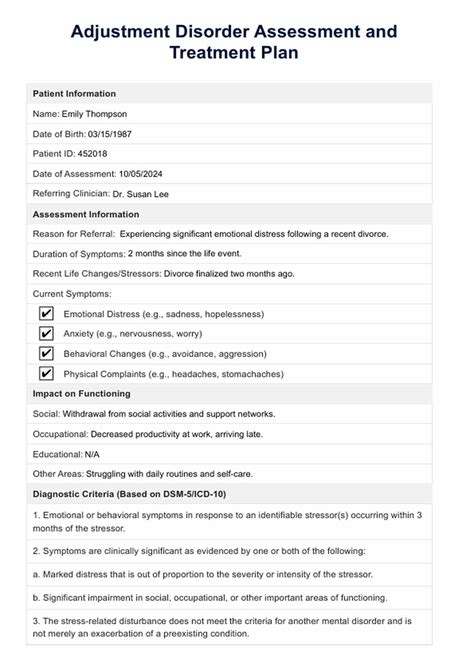 Adjustment Disorder Pdf And Example Free Pdf Download