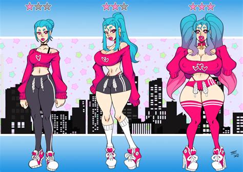 Rule 34 Bimbo Bimbofication Bimbophi Blue Hair Breast Expansion High