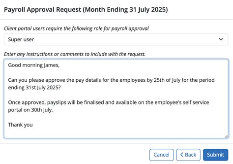 Client Payroll Requests Payroll Approval Requests Bureau Guidance