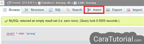 Insert Memasukkan Data Ke Dalam Tabel Menggunakan Phpmyadmin