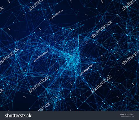 Abstract Digital Background Blue Cybernetic Particles Stock Illustration 283304423