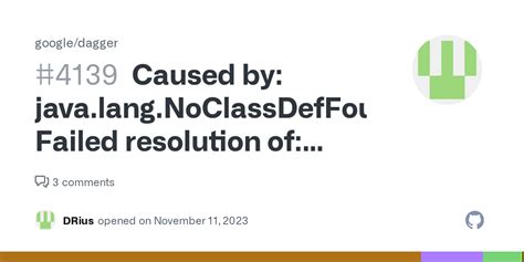 Caused By Javalangnoclassdeffounderror Failed Resolution Of Lcom