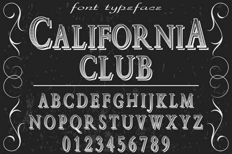 California Club Alphabetlabel Design Premium Vector