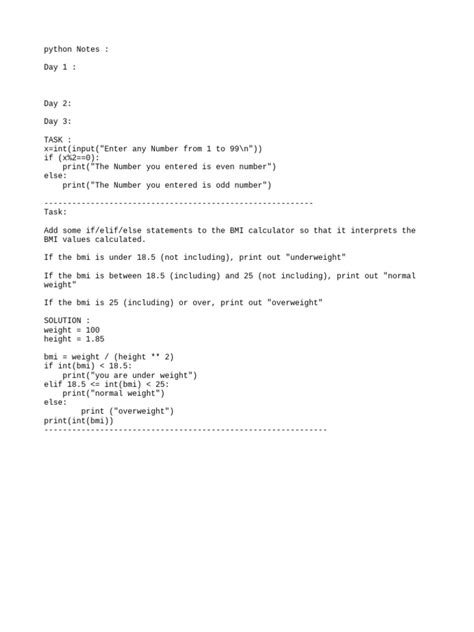 100 Days Of Python Notes Pdf 100 Days Of Python Notes Pdf