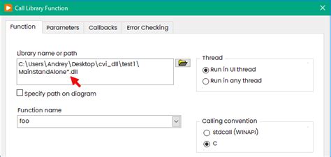 my vi is broken after configuring dll call why