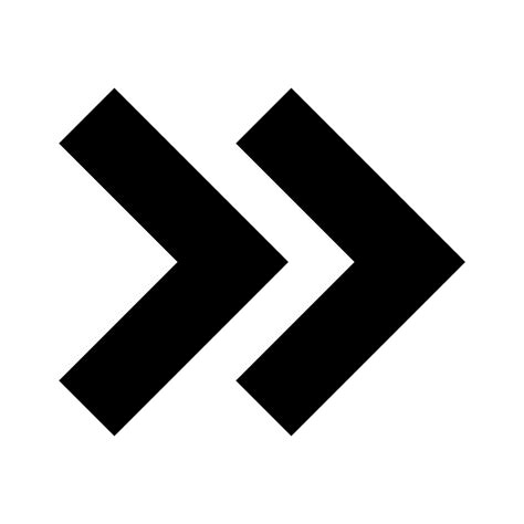 Double Arrow Two Arrows Direction Pointer Black Wide Arrow Icon Indicate To The Right Vector