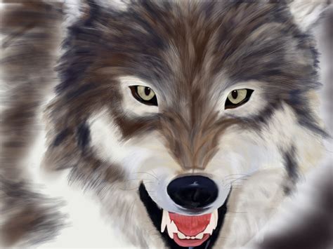 オオカミが怒ってる顔にするつもりが ibisPaint