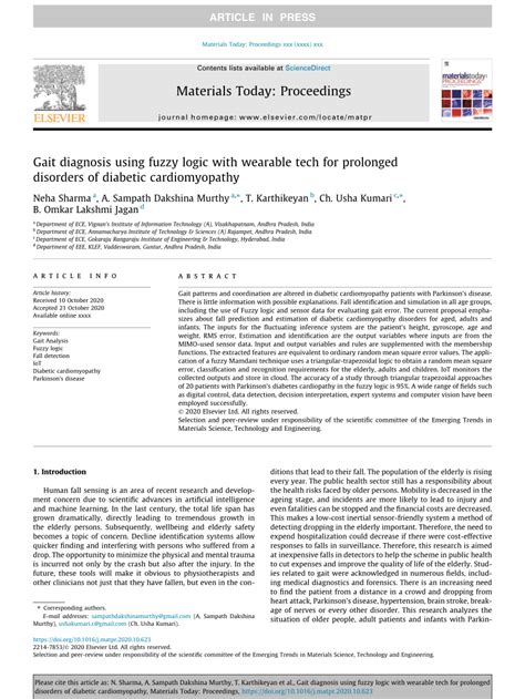 Pdf Gait Diagnosis Using Fuzzy Logic With Wearable Tech For Prolonged Disorders Of Diabetic