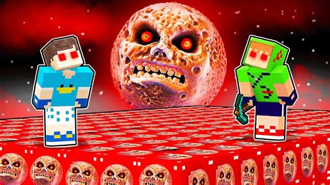 Nunca Olhe Para A Lua Assustadora No Minecraft Cubo De Lucky Block Youtube