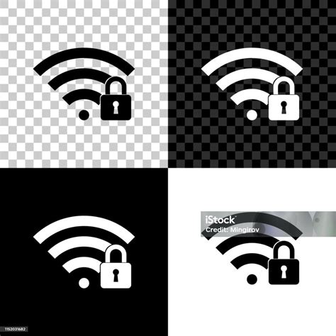 와이파이 잠금 아이콘 검은 색에 고립 흰색과 투명 한 배경 암호 Wifi 기호입니다 무선 네트워크 아이콘입니다 와이파이 존 벡터