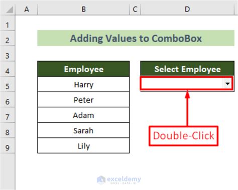 Excel Vba Combobox Value Add Remove Or Set Default Value