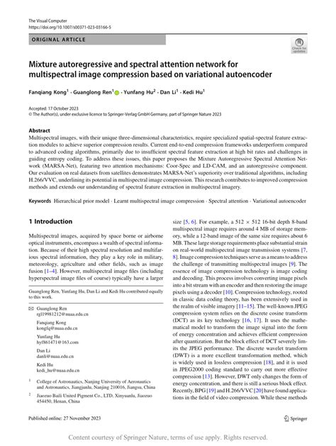 mixture autoregressive and spectral attention network for multispectral image compression based