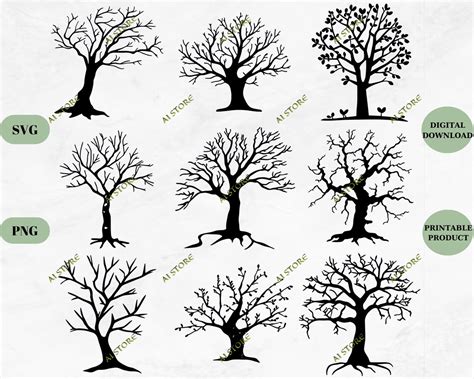 Tree Svg Bundle Forest Svg Bundle Woodland Svg Png Camping Svg Bare Tree Svg Tree Branch
