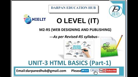 Html Basics Theory Part1nielit O Level M2 R5web Designing And Publishing Youtube