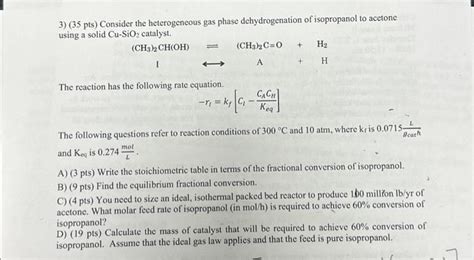 Solved 3 35 Pts Consider The Heterogeneous Gas Phase
