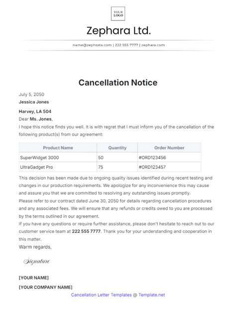 Free Electricity Connection Cancellation Letter Template To Edit Online
