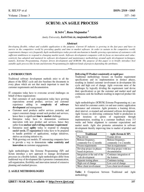 scrum an agile process k selvi rana majumdar pdf scrum software development agile