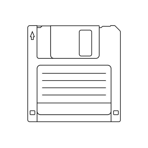 Floppy Disk Outline Icon Illustration On White Background 27739032 Vector Art At Vecteezy